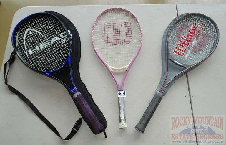 2 Wilson and 1 Head Tennis Rackets. 3 Times the Money, With 2 Covers ...