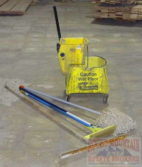 Rolling Mop Bucket with Ringer, Mop, Squeegee and More. All for one ...