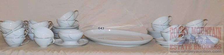 Asst. Mikasa Wheat Pattern China Including Platter & Lots of Tea Cups ...