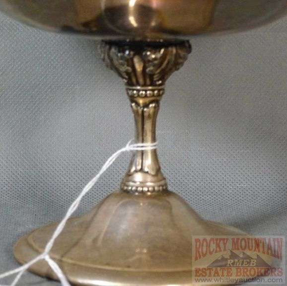 Vintage Reed & Barton Silverplate Compote with Green Enamel Interior, 6 ...