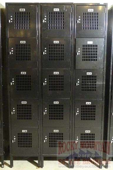 3 Jorgenson 5 Locker Locker Sections Bolted Together. 78x45x18. These ...