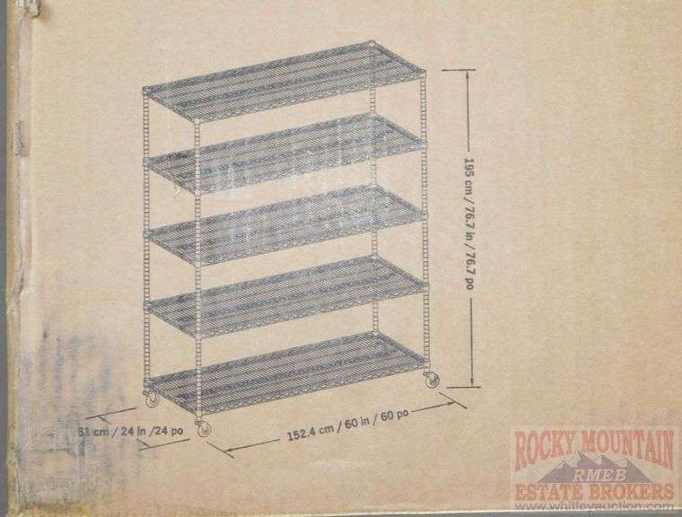 New In Box, Trinity Metro Style NSF 5-Tier Black Wire Rack with Wheels ...