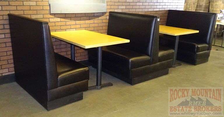 Double Booth Set W/ Center & 2 End Booths & 2 Tables. Tables Are ...