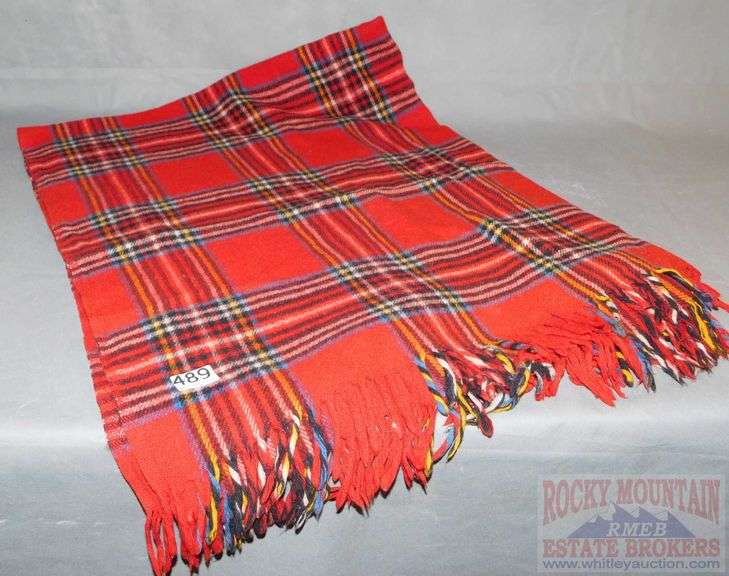 60"x50" Vintage Red Plaid Wool Lap Blanket. - Rocky Mountain Estate ...