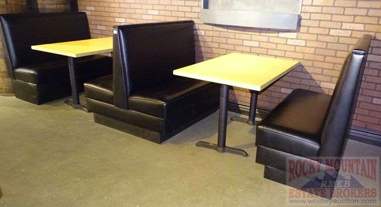 Double Booth Set W/ Center & 2 End Booths & 2 Tables. Tables Are ...