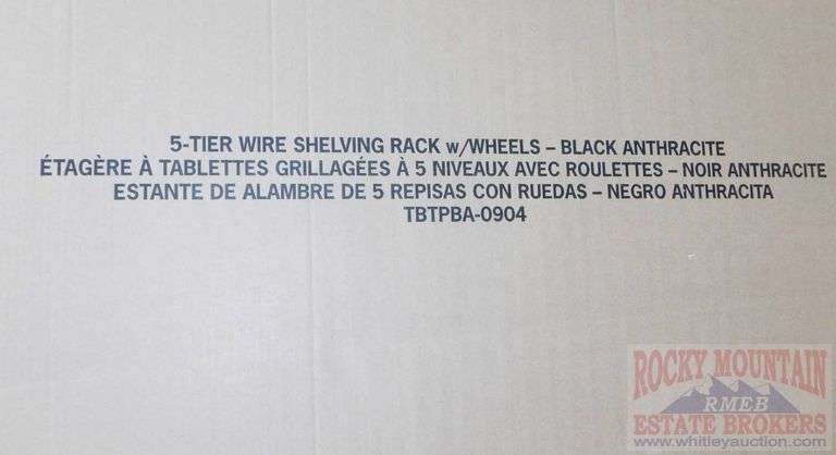 New In Box, Trinity Metro Style NSF 5-Tier Black Wire Rack with Wheels ...