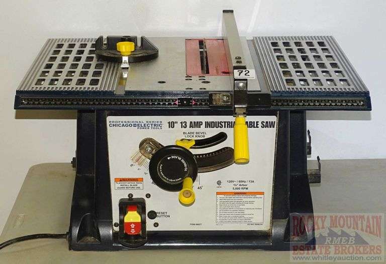 Chicago Electric Professional 10" 13 AMP Industrial Table Saw W/ Miter ...