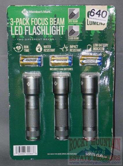 New 3 Pack of Water & Impact Resistant LED Flashlights. - Rocky ...