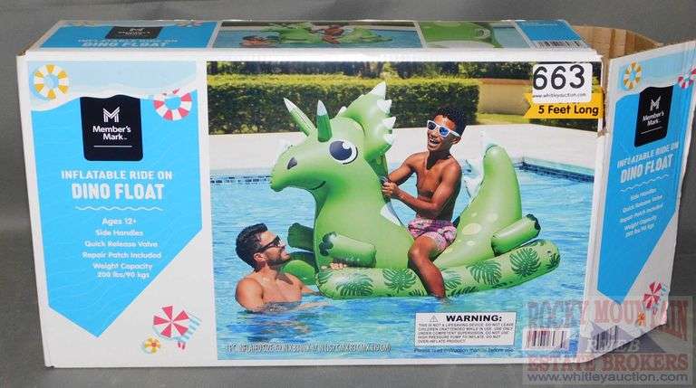 Member's Mark Inflatable Ride-On Dino Float, 200# Weight Capacity. This ...
