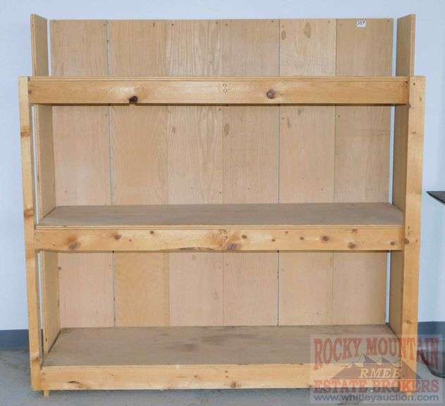 Large Wood Storage Shelf, 61"x62.5"x22". - Rocky Mountain Estate ...
