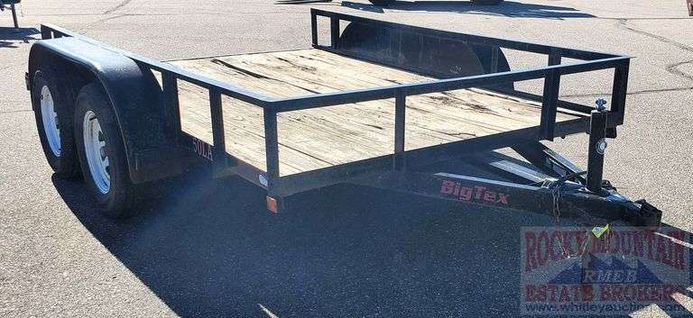 1999 Big Tex 10' Tandem Axle Bumper Pull Flatbed Trailer with Wood Deck ...