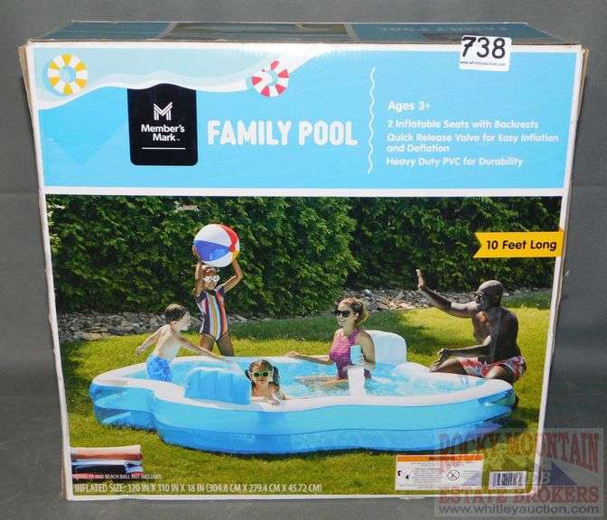 New Member's Mark Family Pool W/ 2 Inflatable Seats, 18"x10'x9'. Made ...