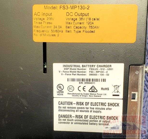 V Force Model FS3-MP130-2, V-HFM Series, 3 Phase Versatile Industrial Battery Charger. This has ...