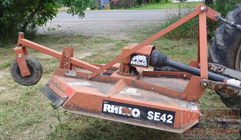 Rhino SE42 3-Point PTO Powered Rotary More. We used this to mow a bit ...