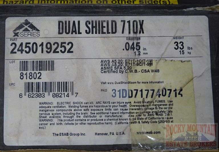 New 33# Box of ESAB X-Series 0.45" Dual Shield 710x Gas Shielded Flux ...