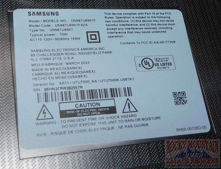 Like New Samsung 58" Class TU690T Crystal UHD 4K Smart TV Powered By ...