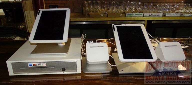 Clover C500 POS System W/ 2 Tablets, 2 Clover P500 Station Printers ...