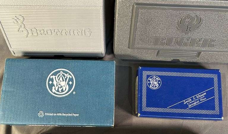 Asst. Vintage Smith & Wesson, Ruger, Colt & Other Gun Boxes & Hard ...