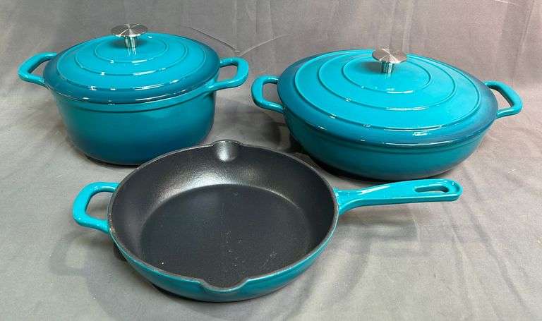 Members Mark 5-Piece Teal Enamel over Cast Iron Cookware Set. This set ...
