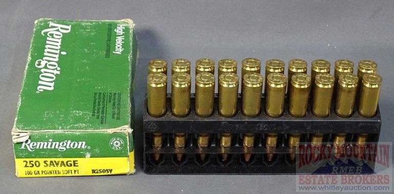 Box of 20 Remington 250 Savage, 100 Grain, SP Cartridges, Box of 20 ...