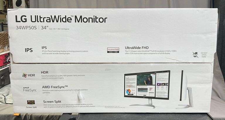 LG 34" UltraWide FHD HDR IPS Monitor, Model # 34WP50S. This Ultra-Wide ...