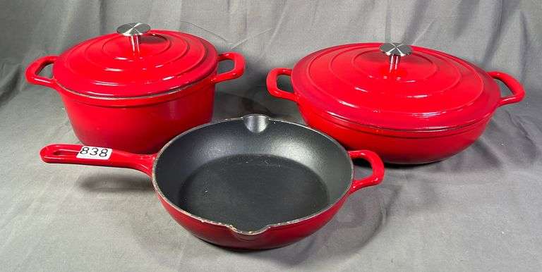 Members Mark 5-Piece Red Enamel over Cast Iron Cookware Set. This set ...