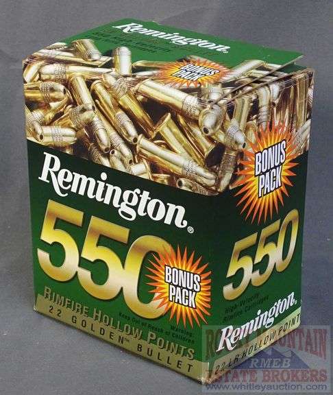 550 Rounds of Remington .22 Hollow Point Golden Bullet Cartridges. This ...
