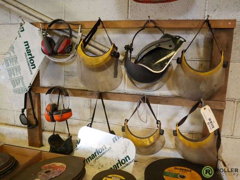 (5) Grinding Masks With Safety Glasses and Hearing Protection - Roller ...