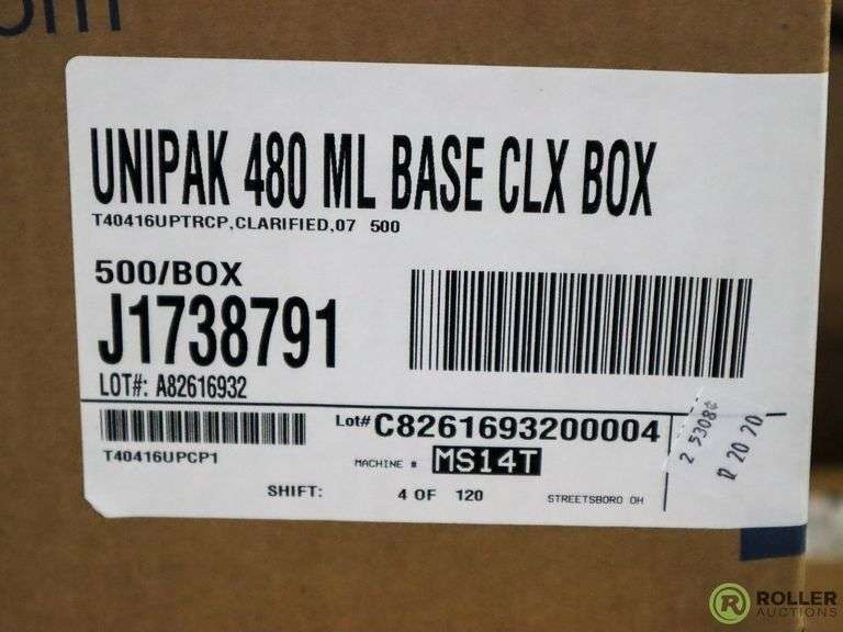 (2) Pallets of Berry Disposable Unipak Containers and Lids - Roller ...