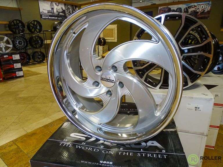 (4) New Strata Retro 5 22x9 Bolt Pattern 5x127 Wheels - Roller Auctions