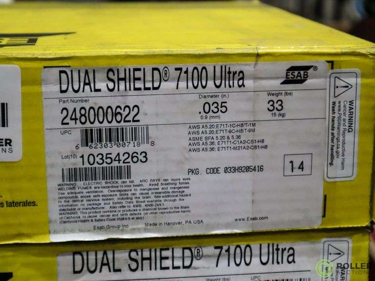 (4) Boxes of ESAB Welding Wire; Dual Shield 7100 Ultra - Roller Auctions