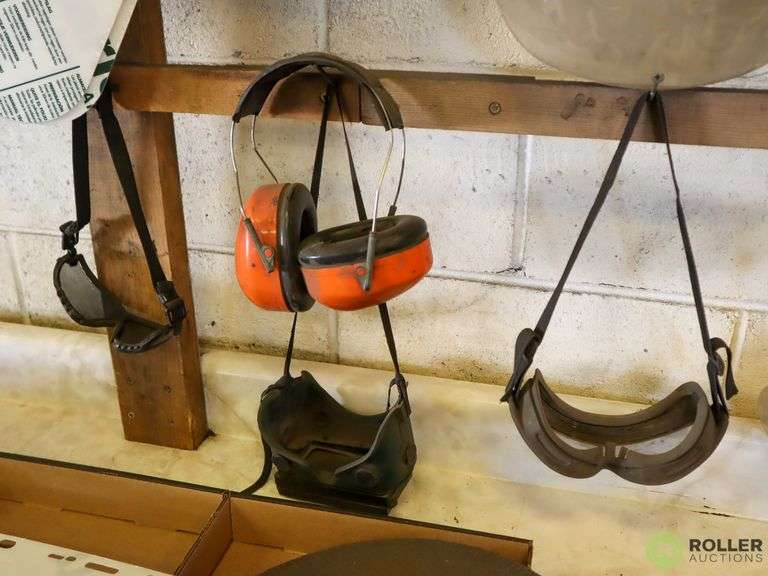 (5) Grinding Masks With Safety Glasses and Hearing Protection - Roller ...