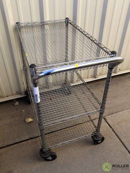 3-Tier Rolling Wire Rack, 30" x 18" - Roller Auctions