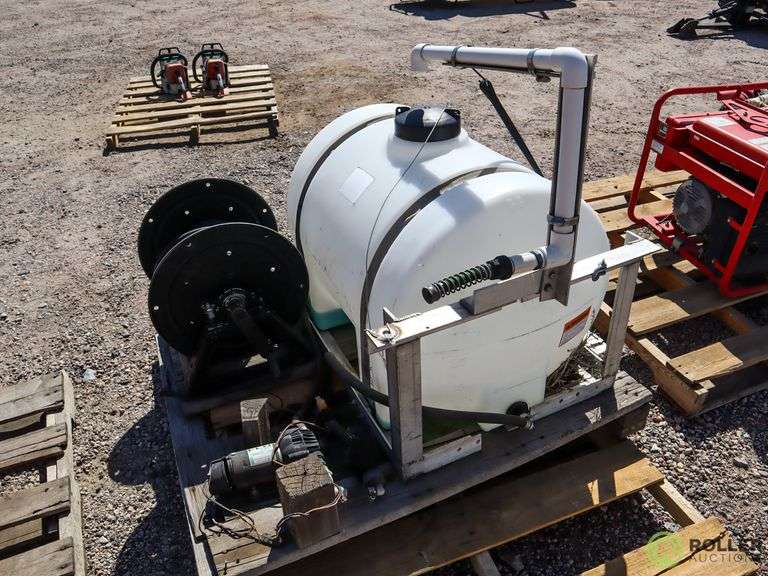 Slide-In Sprayer, 55 Gallon Poly Tank, Hose Reel - Roller Auctions