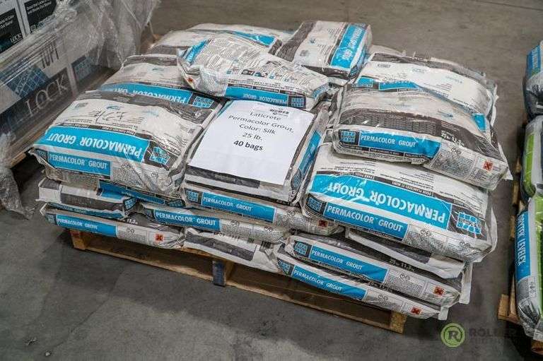 Pallet of Laticrete Permacolor Grout, Color: Silk, Sanded, 25 lb., 40 ...