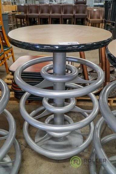 (2) Brunswick Bowling Ball Round Tables - Roller Auctions