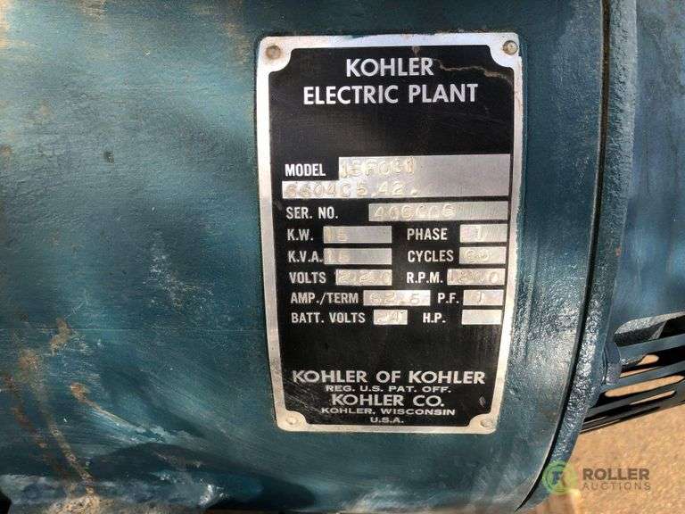 Kohler 15R061 Electric Power Plant, 4-Cylinder Disel, 15KW, 1800 RPM ...