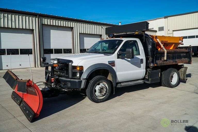 2008 FORD F550 XL SUPER DUTY 4X4 LANDSCAPE DUMP/PLOW TRUCK, Powerstroke 6.4L V8 Diesel ...