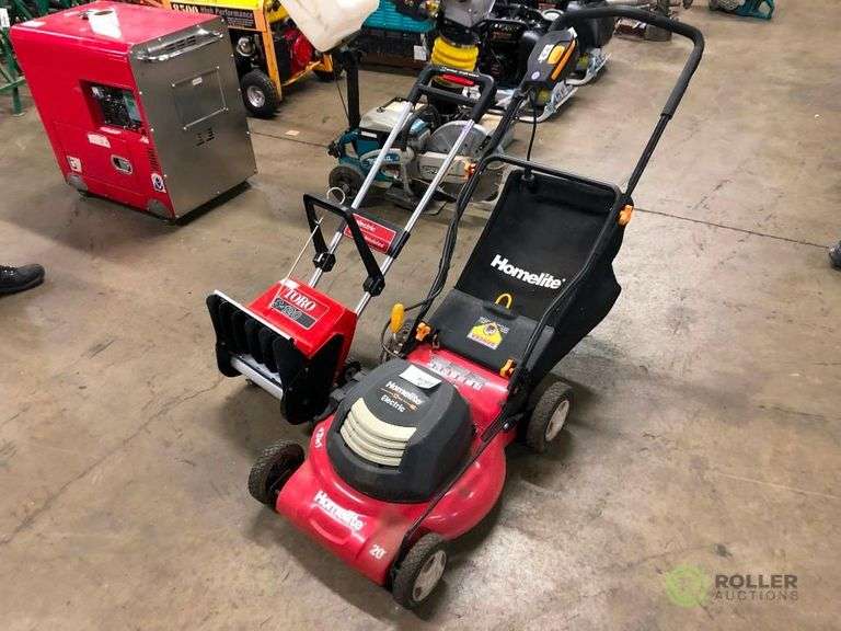 Homelite 20in Lawnmower, Electric and Toro S-120 Snowblower, Electric ...