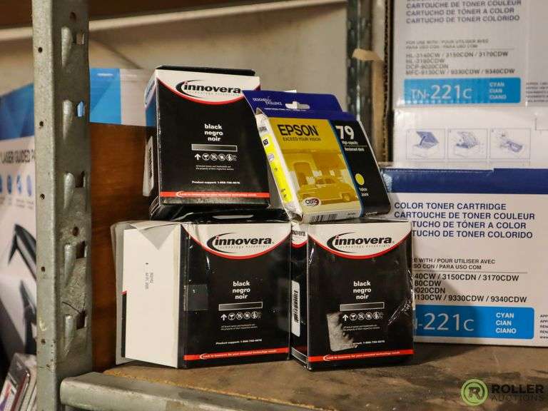 Shelf of Printer Ink and Toner Cartridge - Roller Auctions