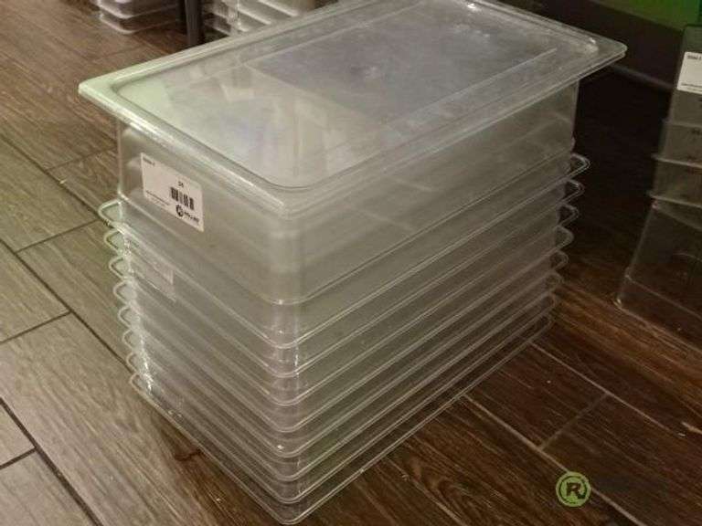 (8) Cambro Full Size Plastic Cold Table Inserts With (2) Lids - Roller ...