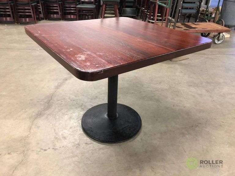 (4) 36in Square Chop Block Dining Tables - Roller Auctions