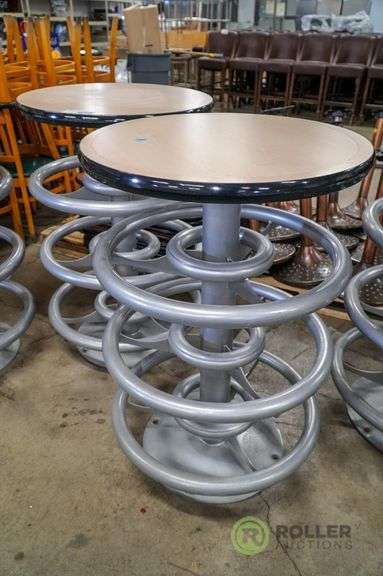 (2) Brunswick Bowling Ball Round Tables - Roller Auctions