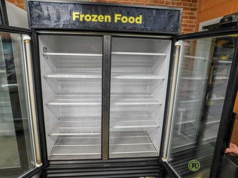 True Model GDM-49F 2-Door Glass Front Display Freezer On Casters, 54in ...