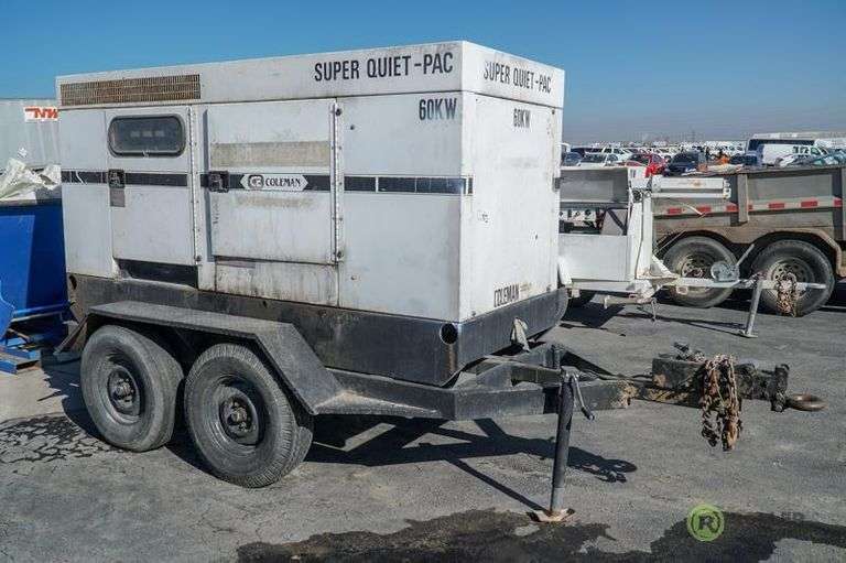 Colman CJ4T-6050 T/A Pull Behind Generator, John Deere Diesel, 60KW ...