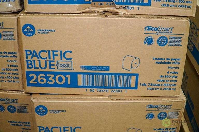 (10) Boxes of Pacific Blue 26301 Recycled Paper Towel Rolls - Roller ...