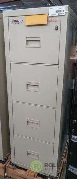 Fire King Turtle Fire Proof 4-Drawer File Cabinet With Keys - Roller ...