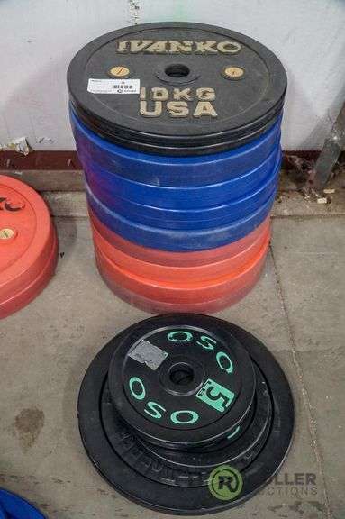 Ivanko Calibrated Olympic Bumper Weight Plates, (4) 30Kg, (4) 20Kg, (2 ...