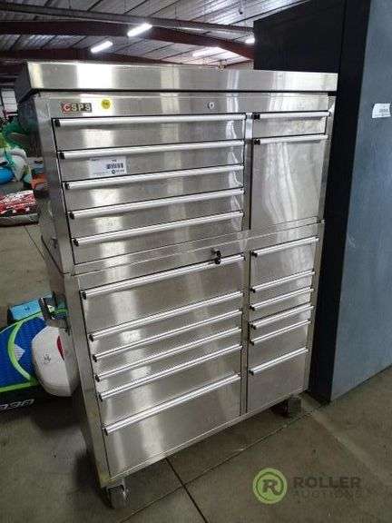 CSPS 19-Drawer Stainless Steel Toolbox on Casters - Roller Auctions