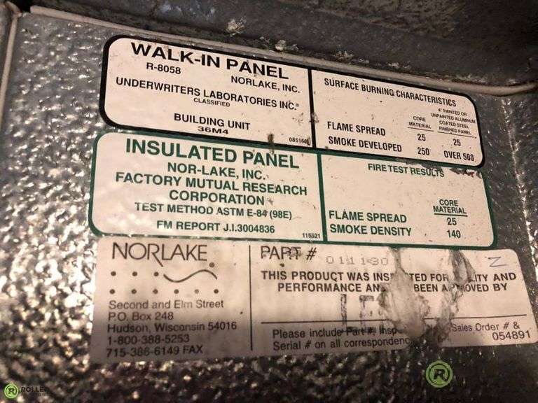 Norlake Walk In Refrigerator With Compressor and Condenser, 72in x 72in ...